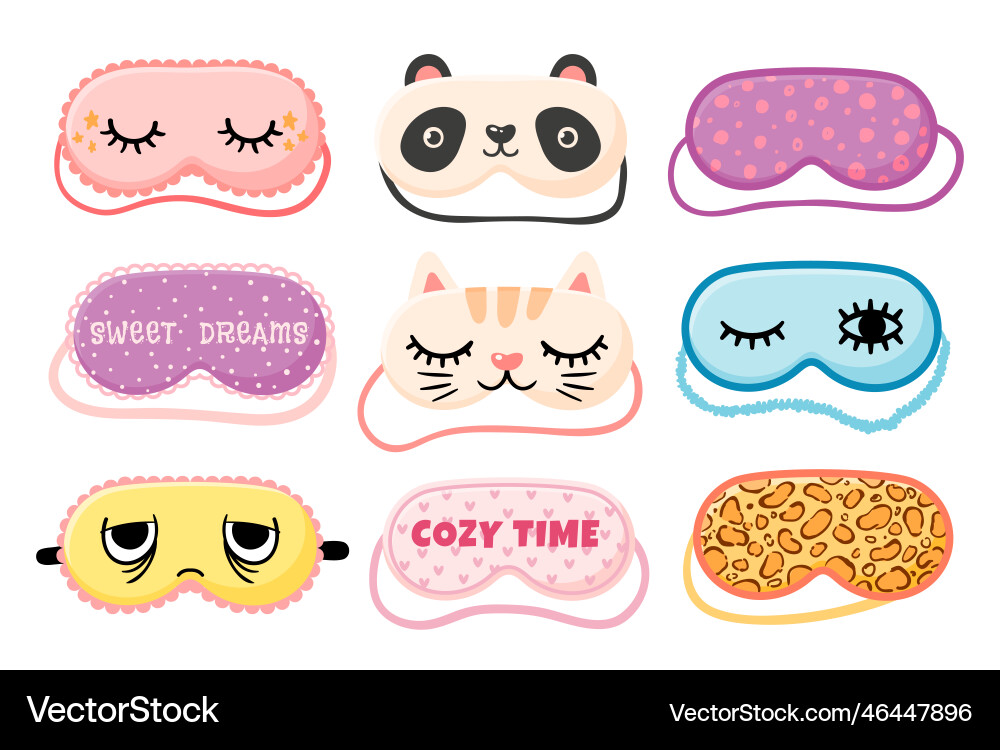 Masks for dreaming with eyes and smile collection Vector Image