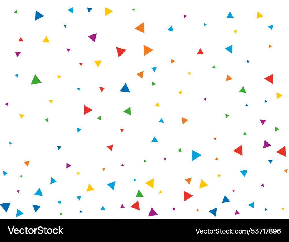 Rainbow triangular confetti celebration Royalty Free Vector