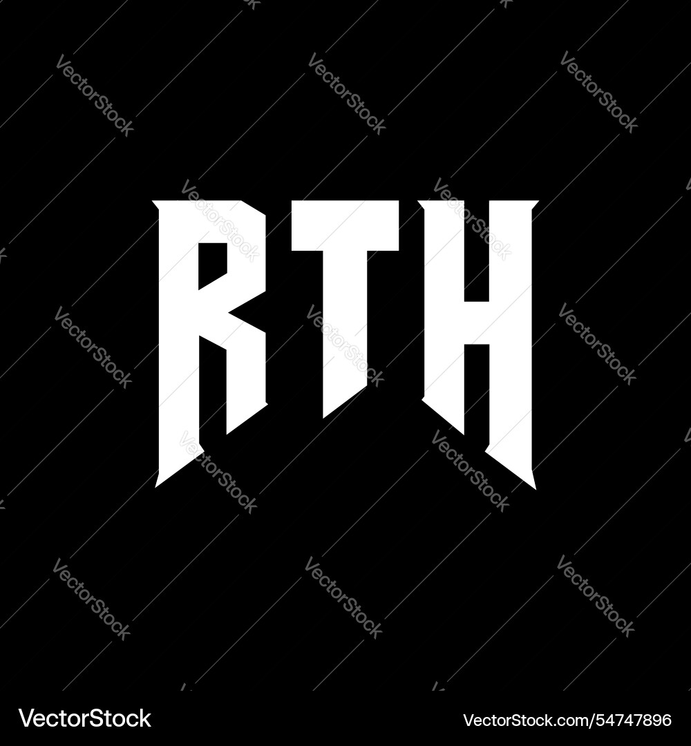 Rth letter logo design for technology company Vector Image