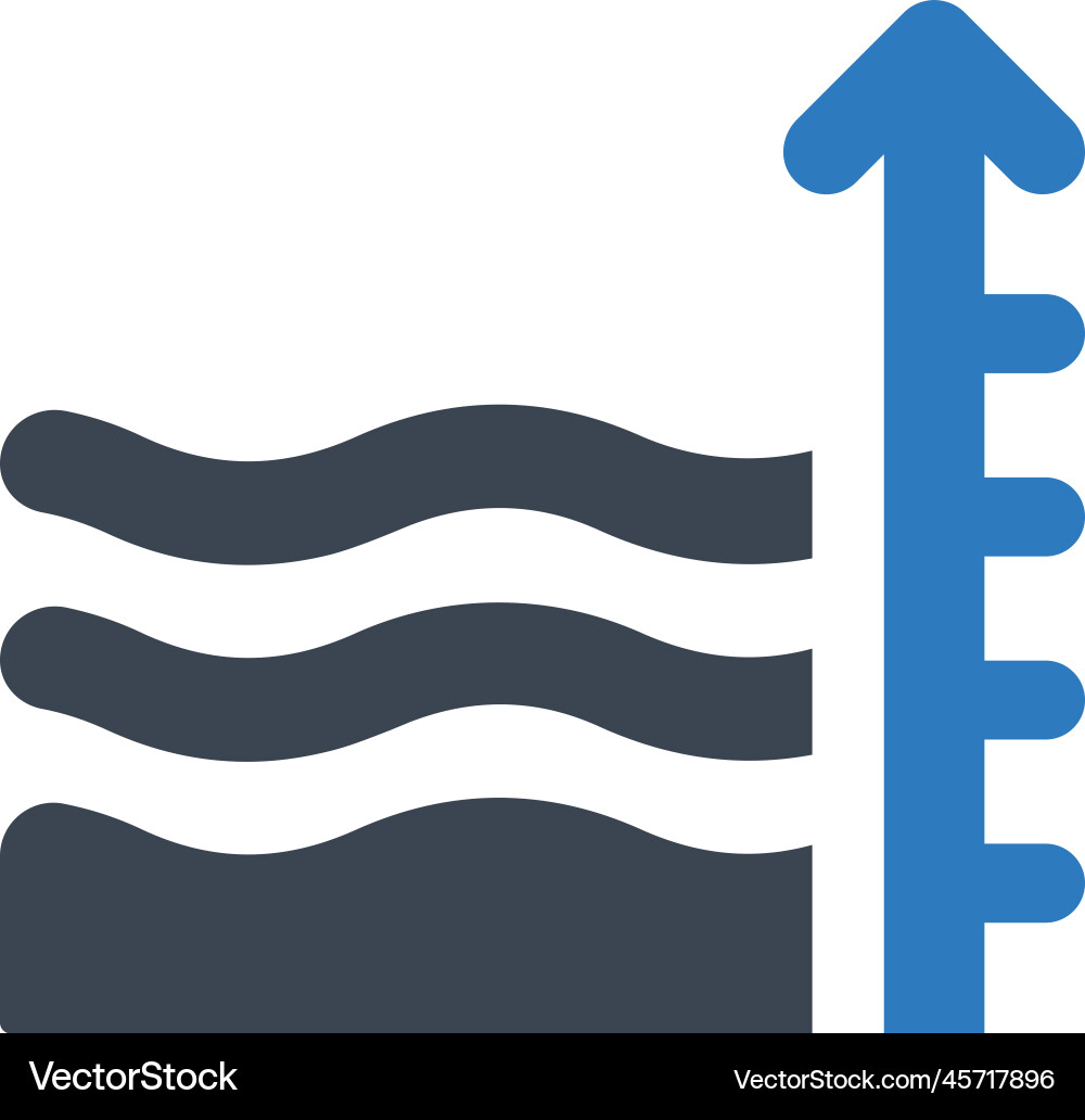 Sea level rise icon Royalty Free Vector Image - VectorStock