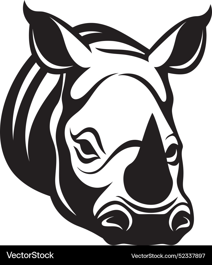 Black rhino design Royalty Free Vector Image - VectorStock