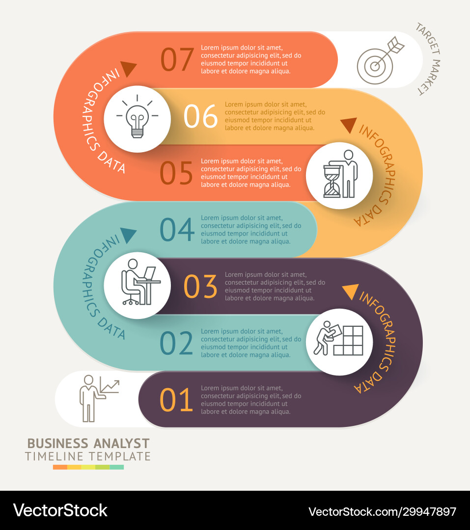 Business infographics timeline template Royalty Free Vector