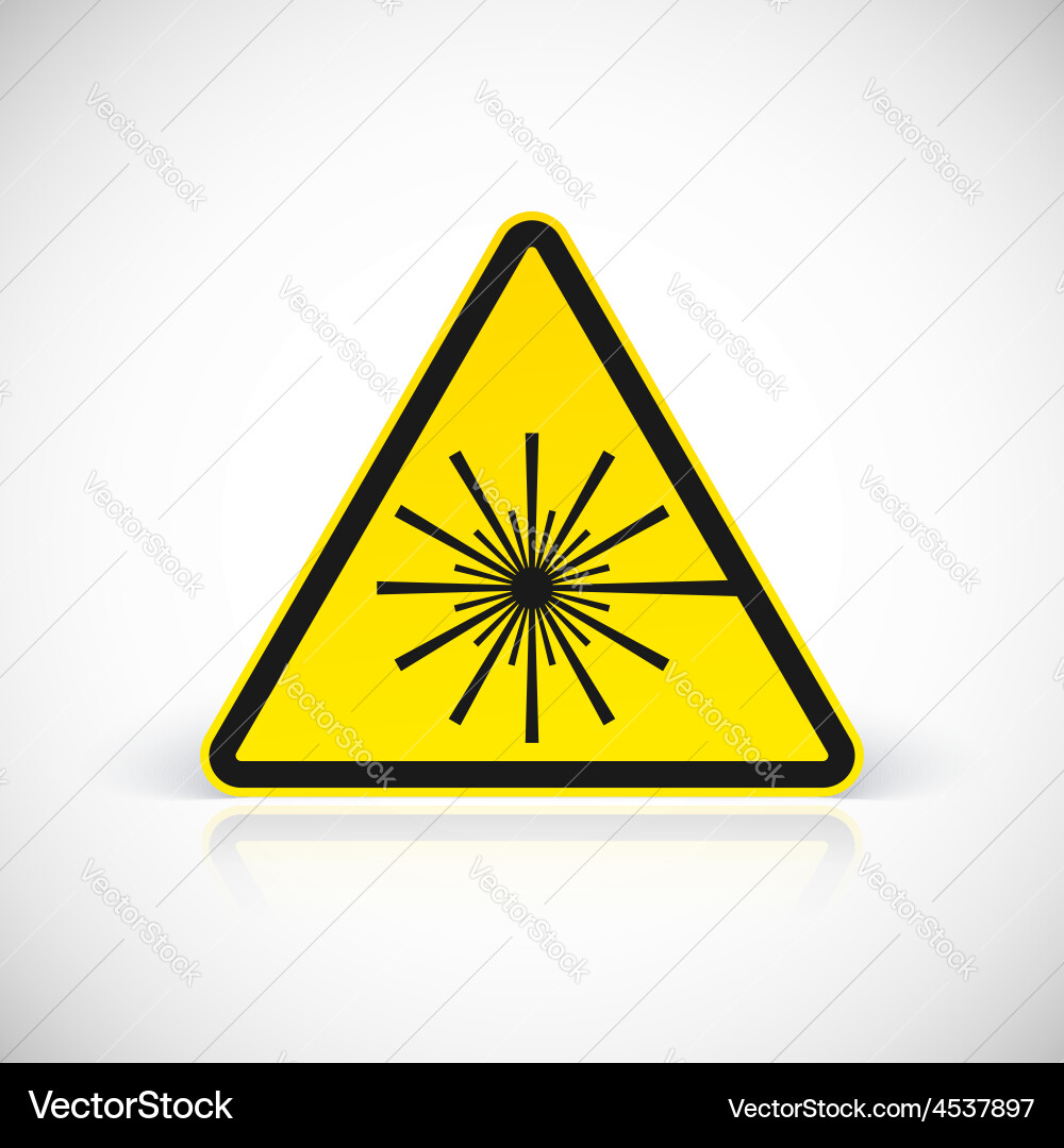 Laser hazard warning sign Royalty Free Vector Image