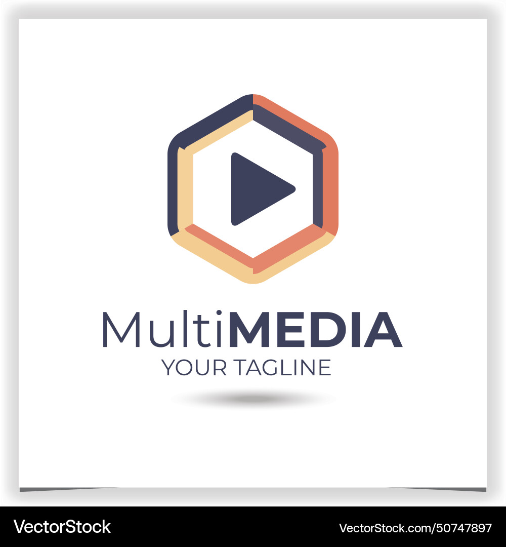 Multimedia logo design template Royalty Free Vector Image