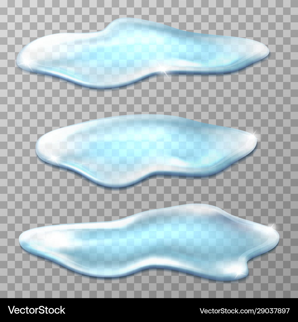 Realistic transparent water puddle isolated Vector Image