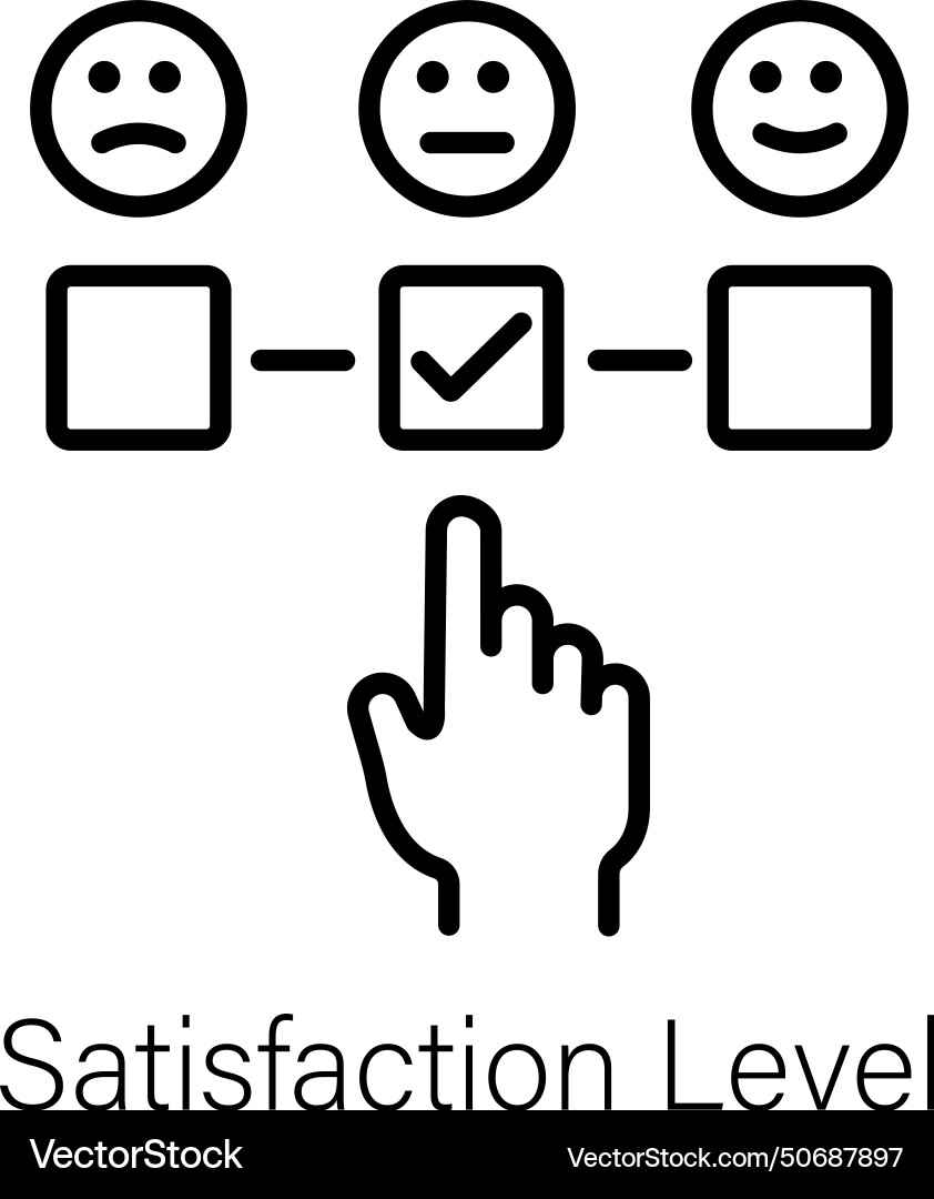 Satisfaction level Royalty Free Vector Image - VectorStock