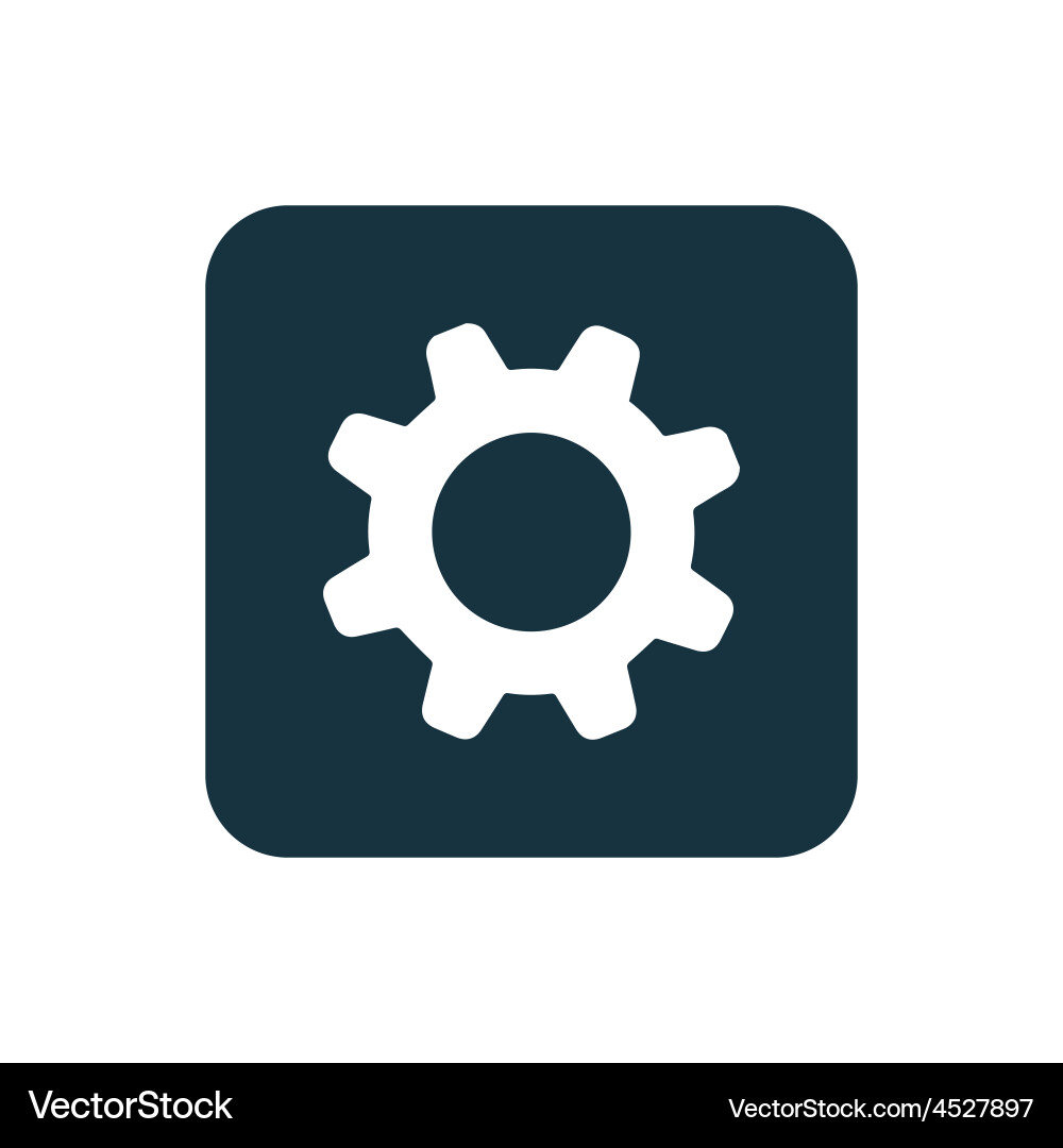 Settings icon rounded squares button Royalty Free Vector