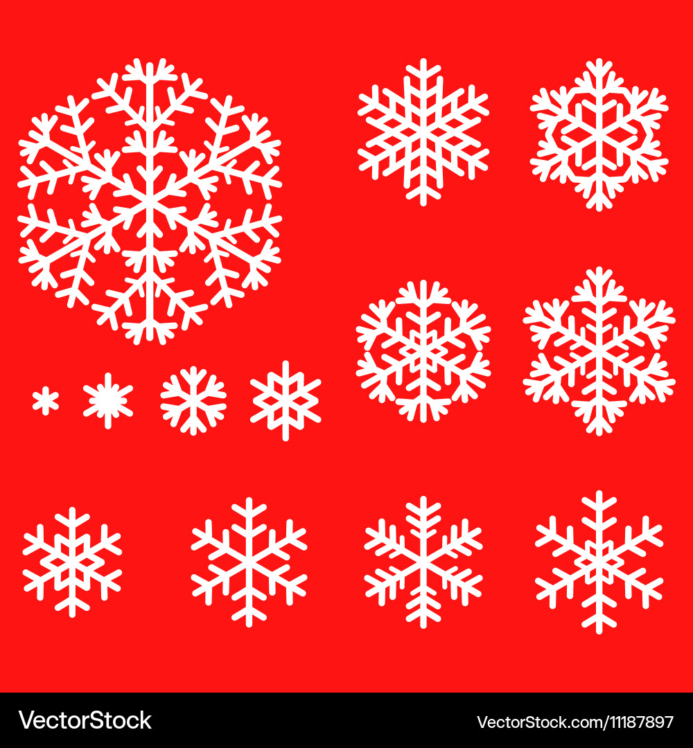 Snow set red Royalty Free Vector Image - VectorStock