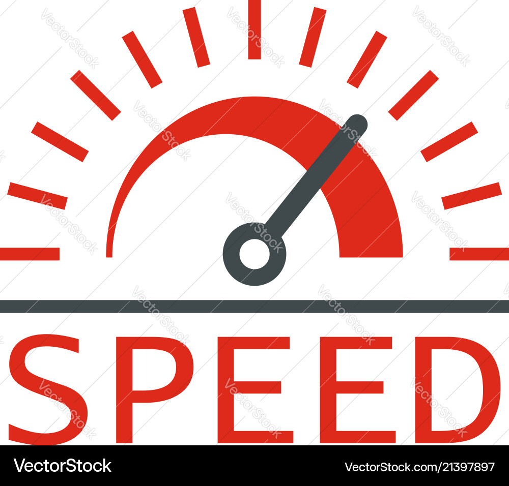 Speed dashboard logo flat style Royalty Free Vector Image