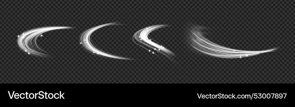 Wind speed effect white realistic glowing Vector Image