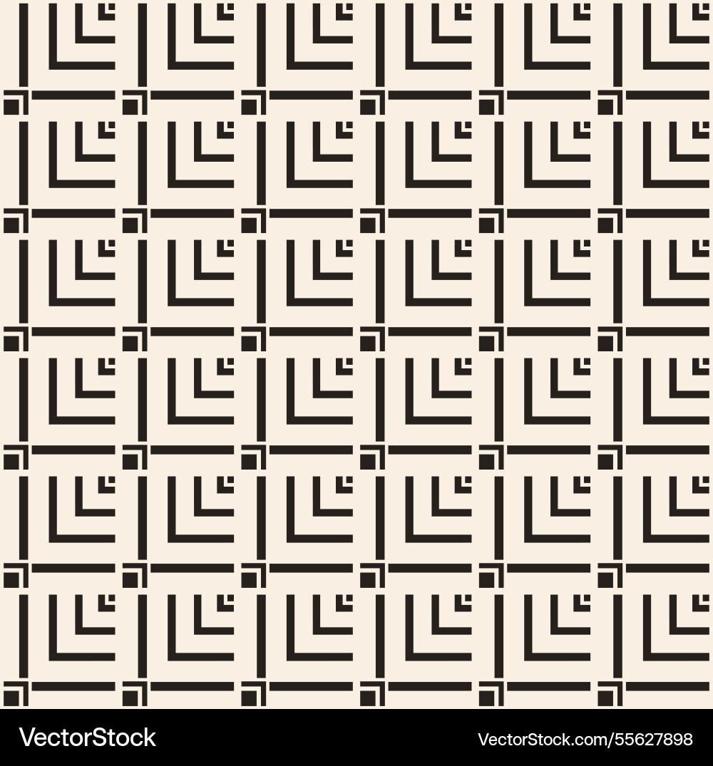 Black simple rare corners squares pattern Vector Image