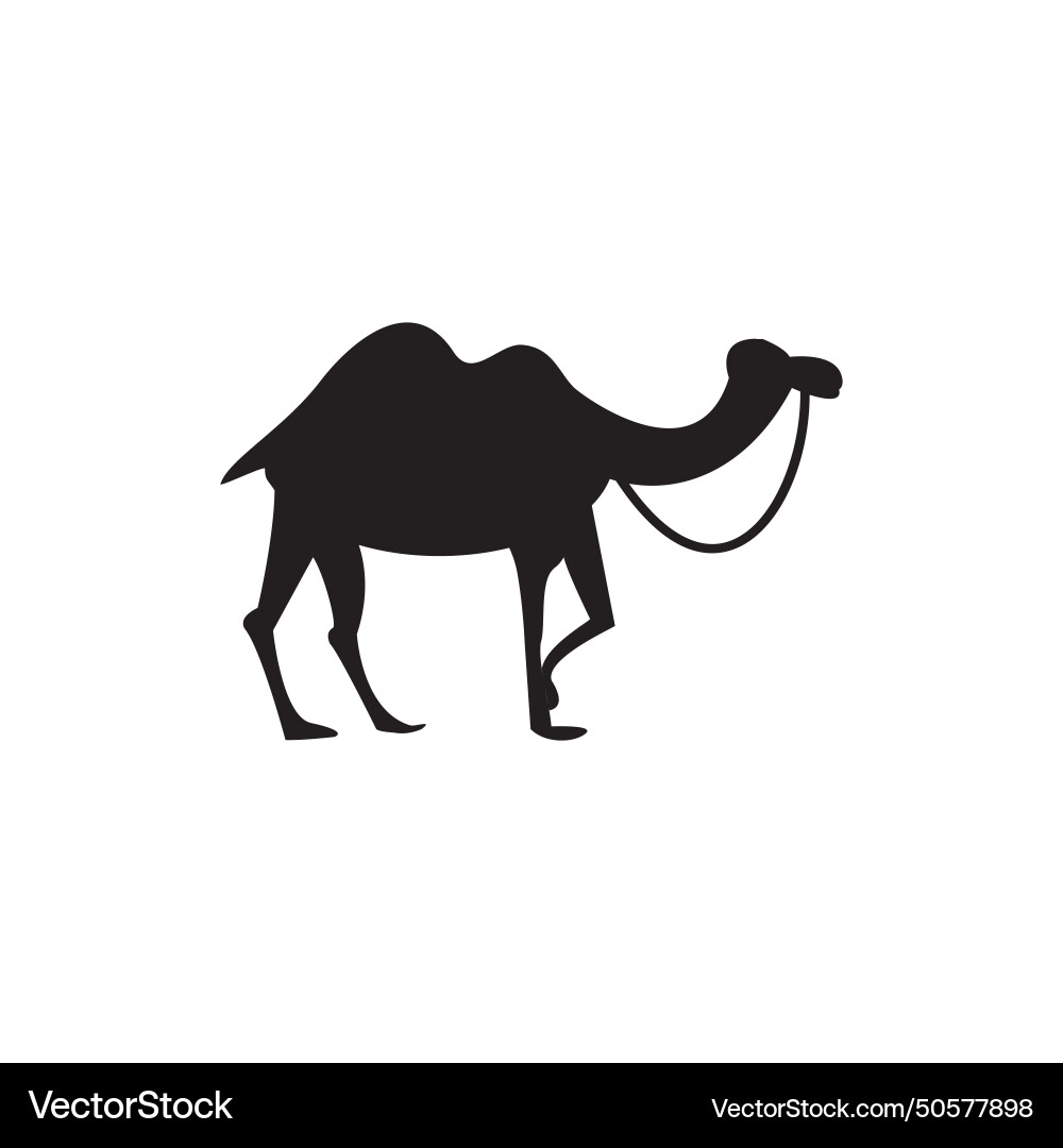 Camel solid design style Royalty Free Vector Image
