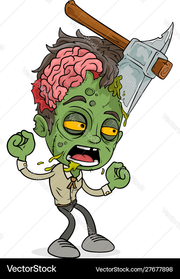 Cartoon Angry Zombie Boy Royalty Free Vector Image