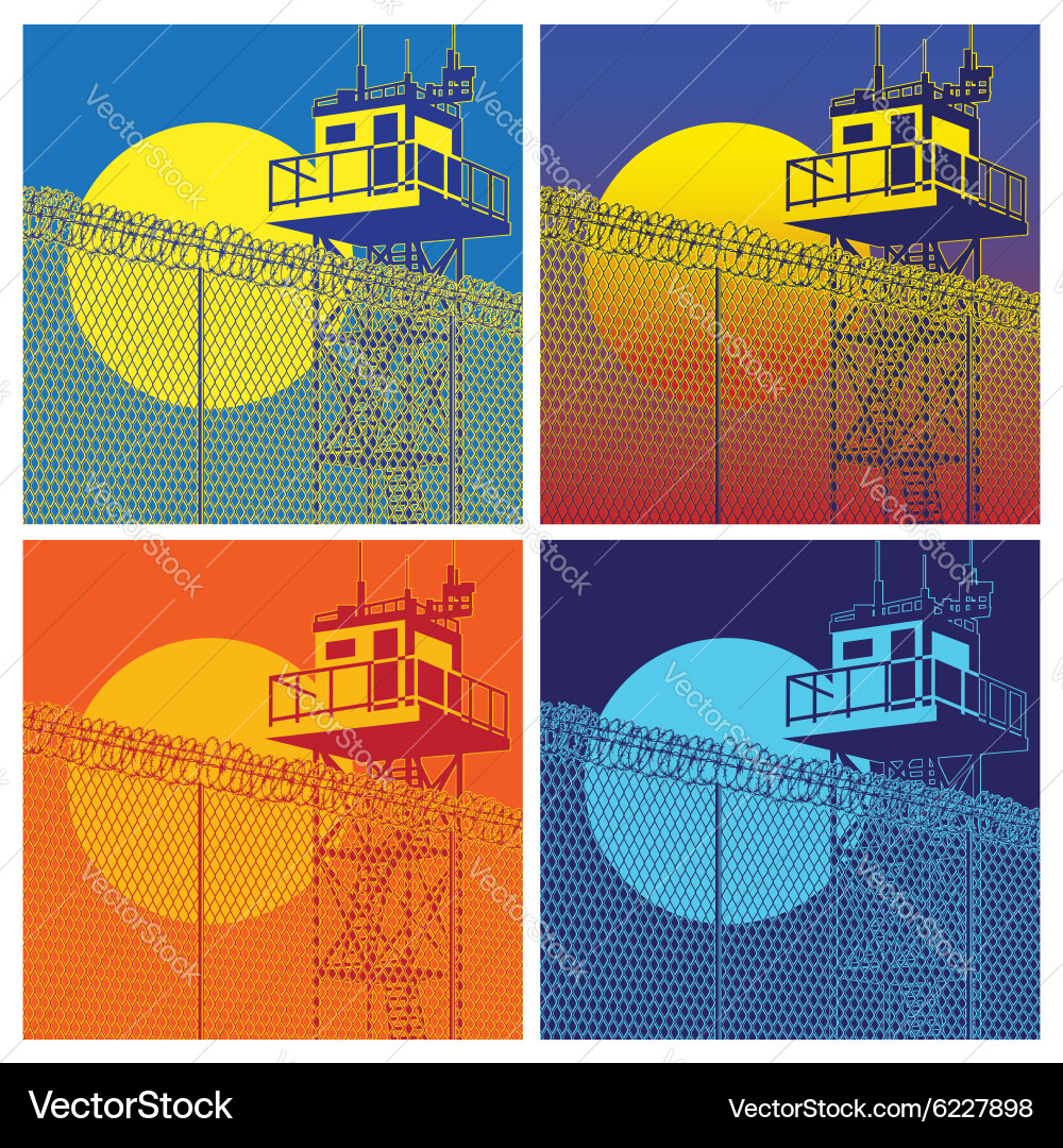 Colorful watchtower Royalty Free Vector Image - VectorStock
