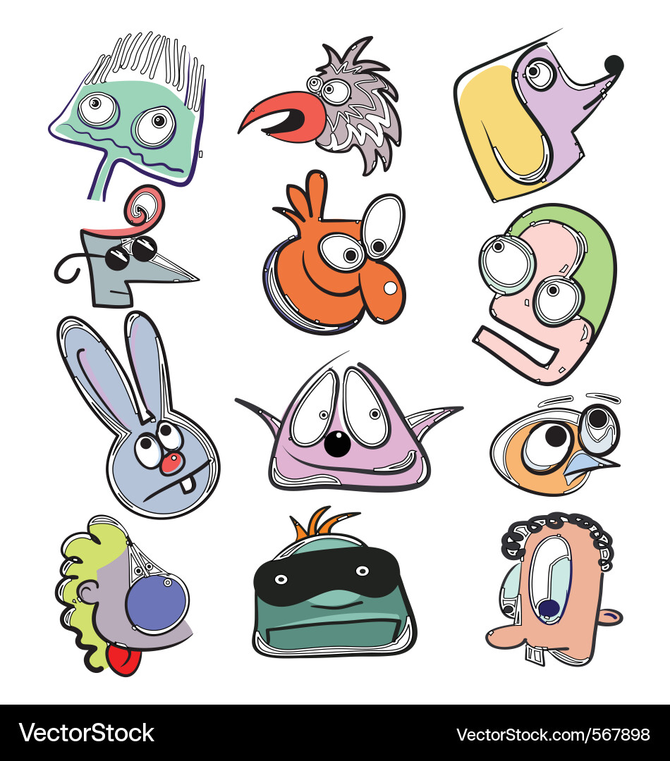 Crazy cartoons Royalty Free Vector Image - VectorStock
