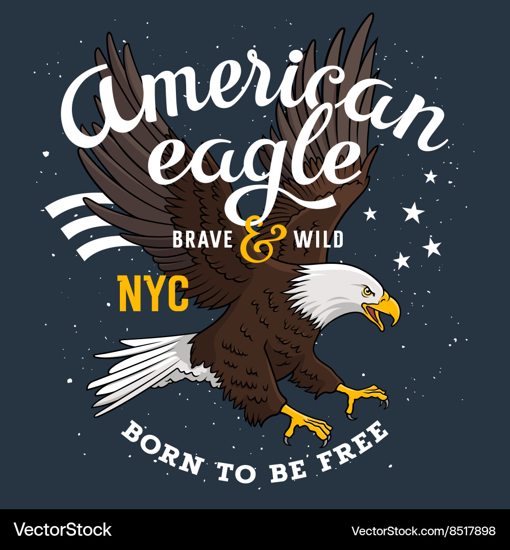 Eagle print 001 Royalty Free Vector Image - VectorStock