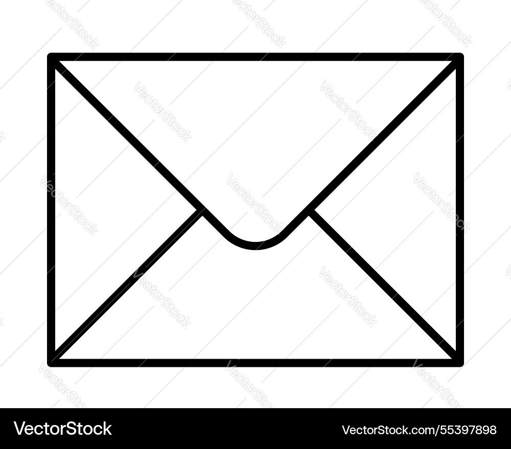 Envelope black and white of Royalty Free Vector Image