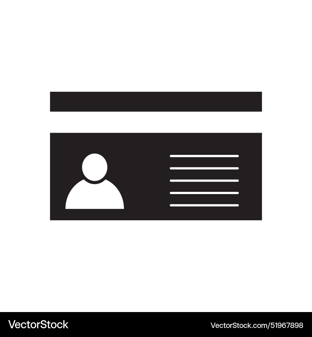 Id card icon in flat style identity tag Royalty Free Vector
