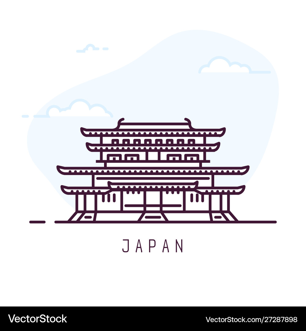 Japan line city Royalty Free Vector Image - VectorStock