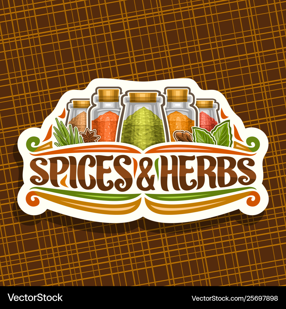 Logo for spices and herbs Royalty Free Vector Image