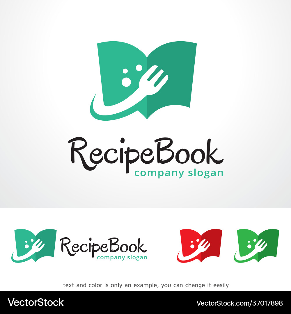Recipe book logo template design Royalty Free Vector Image