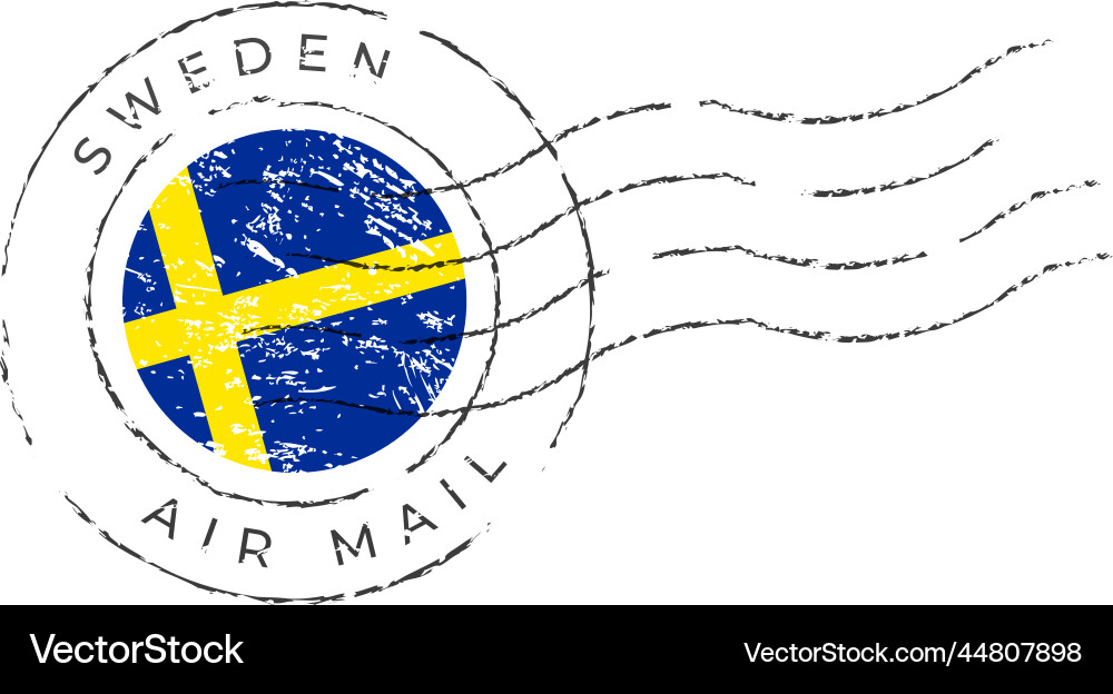 Schweden Postmarke nationale Flaggenmarke Vektorbild