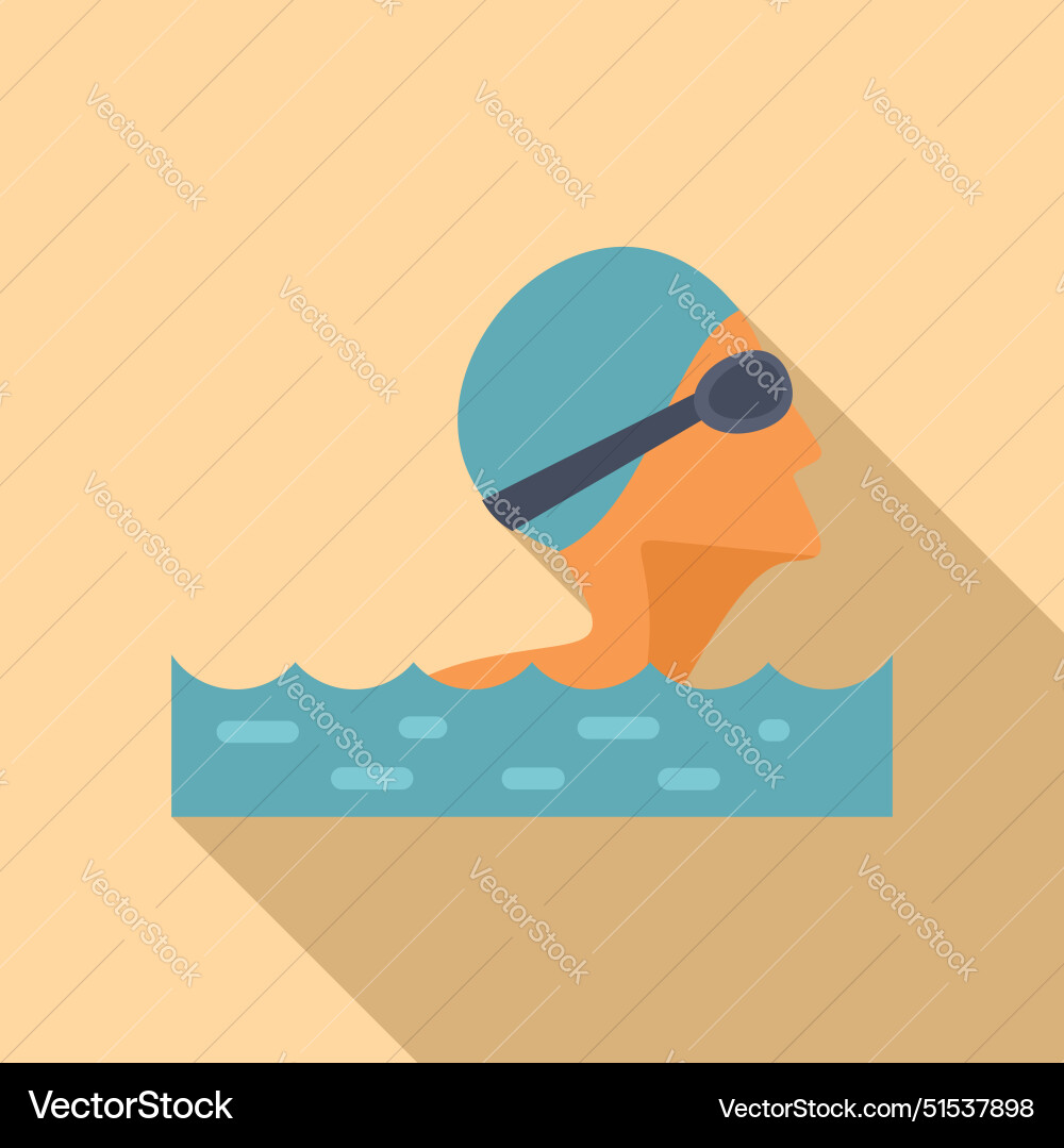 Swimmer in cap and goggles icon Royalty Free Vector Image