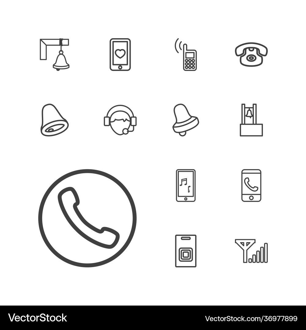 13 call icons Royalty Free Vector Image - VectorStock