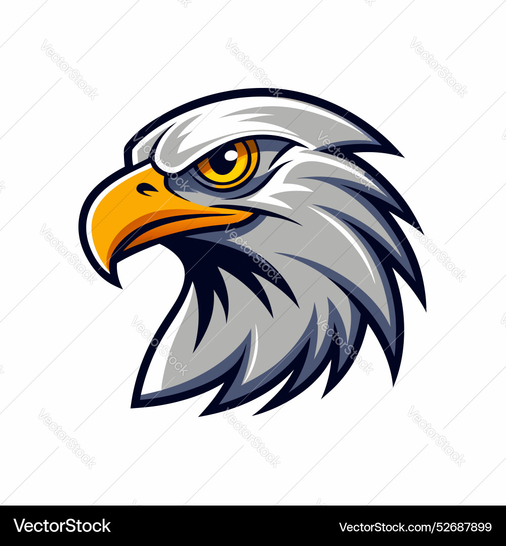 Aggressive eagle head mascot logo design Vector Image