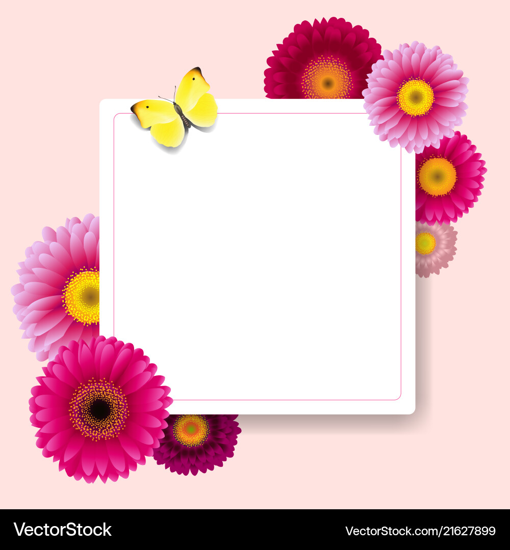 Card with flowers Royalty Free Vector Image - VectorStock