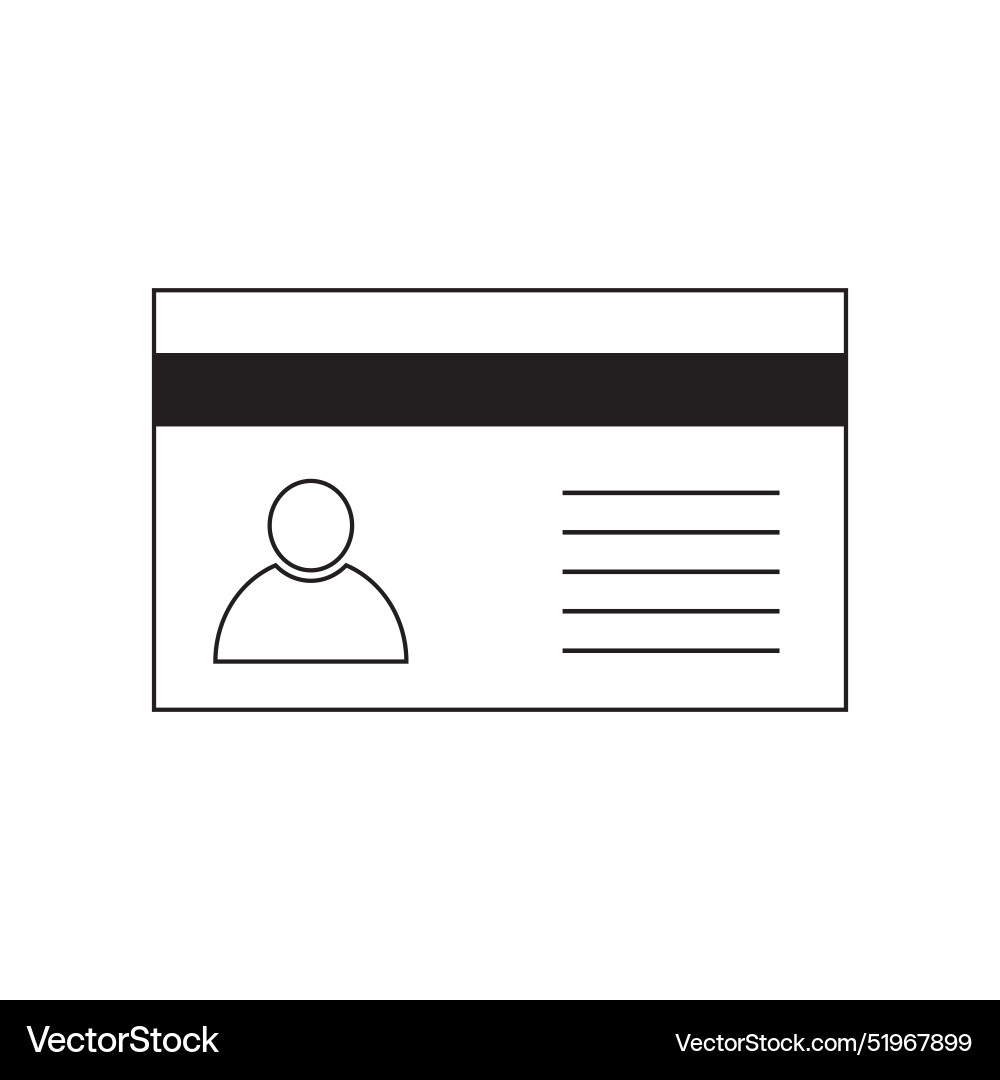 Id card icon in flat style identity tag Royalty Free Vector