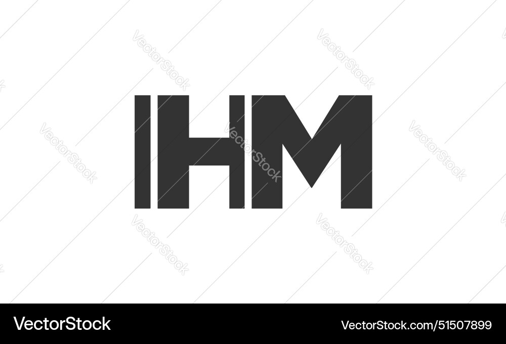 Ihm logo design template with strong and modern Vector Image