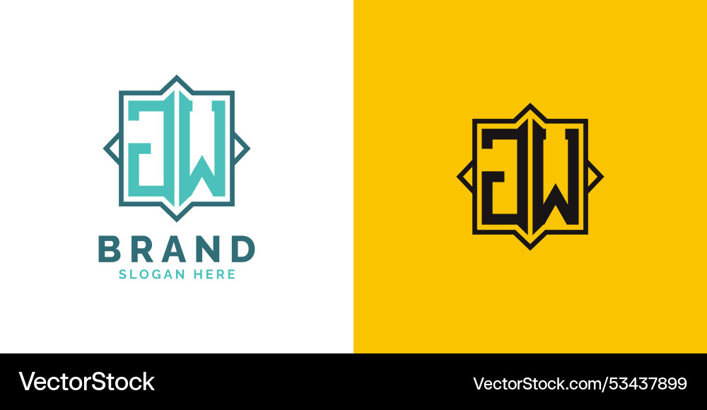 Modern jw monogram logo design initial letter Vector Image