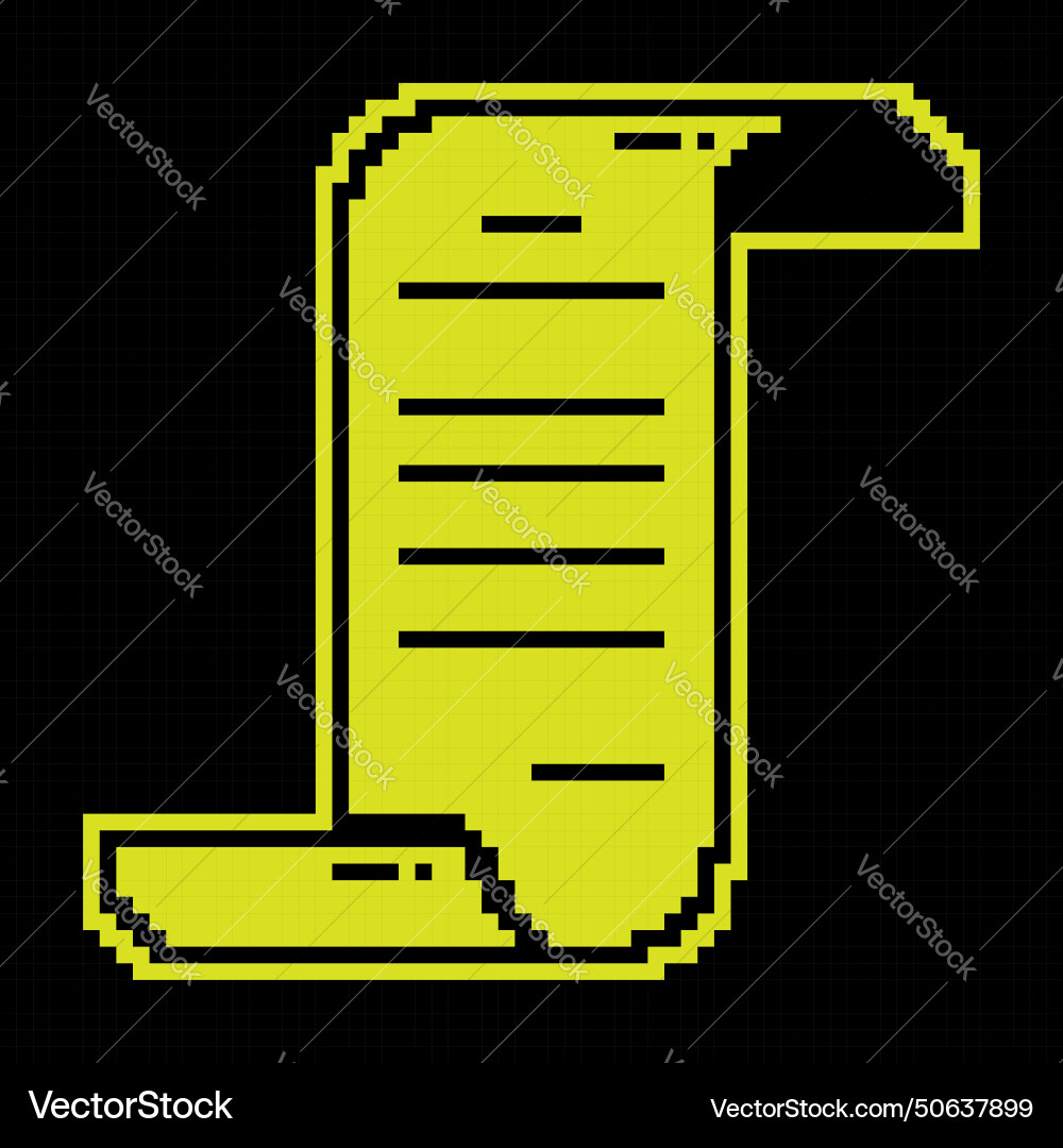 Pixel silhouette icon scroll paper Royalty Free Vector Image