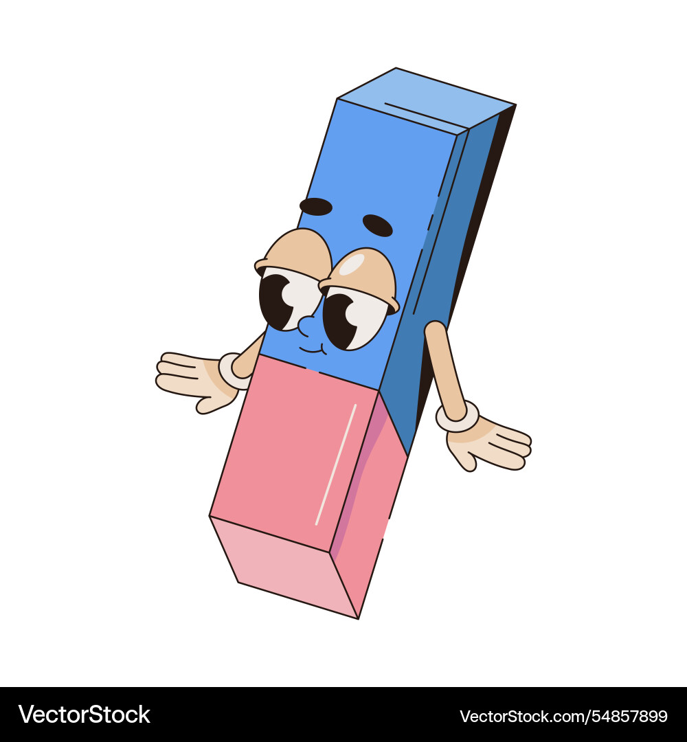 Rubber character eraser with face pop art Vector Image