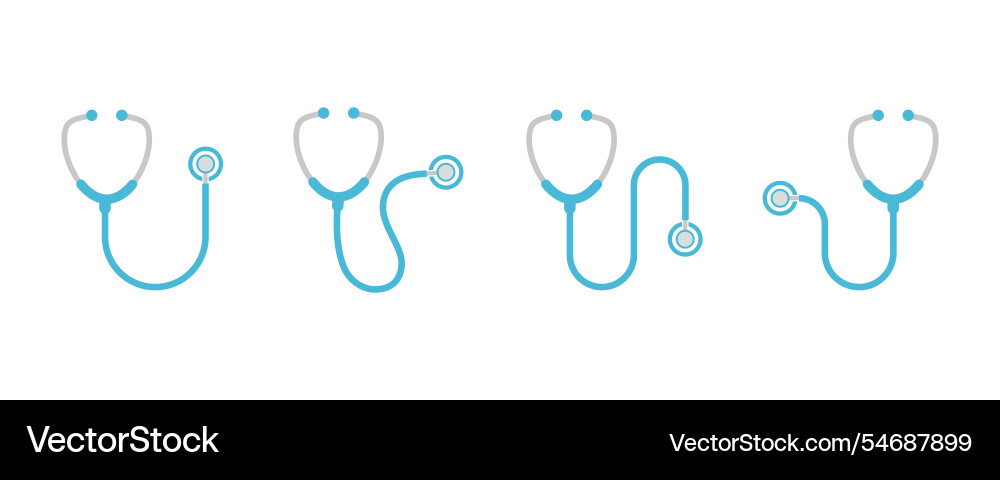 Stethoscope icon set Royalty Free Vector Image