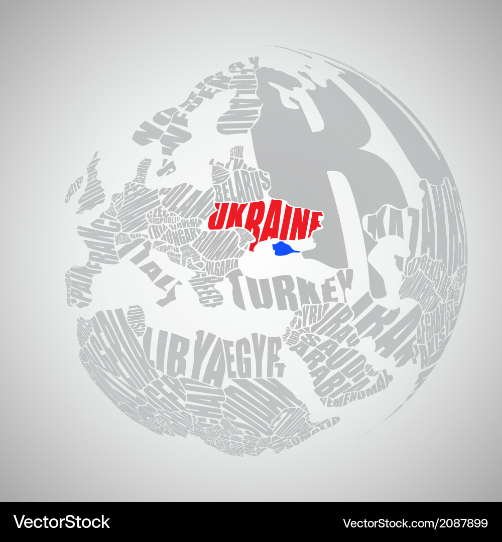 Text world map Royalty Free Vector Image - VectorStock