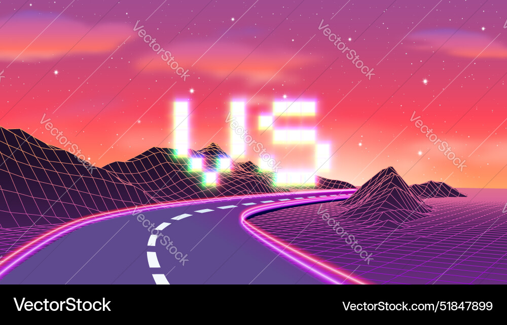 Versus sign with arcade game style pixel Vector Image