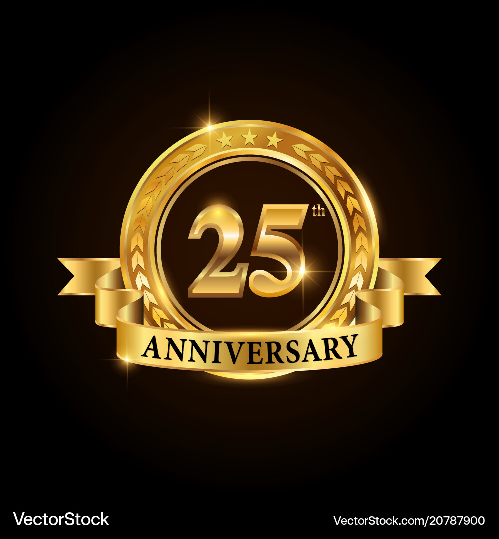 25 years anniversary celebration logotype Vector Image