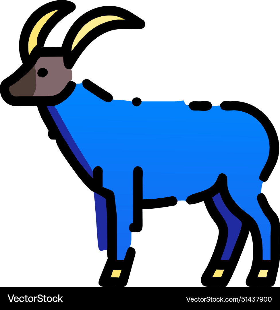 Alpine ibex goat blue icon Royalty Free Vector Image