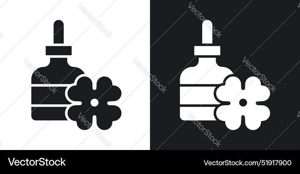 Bach flowers icon set in solid black and white Vector Image