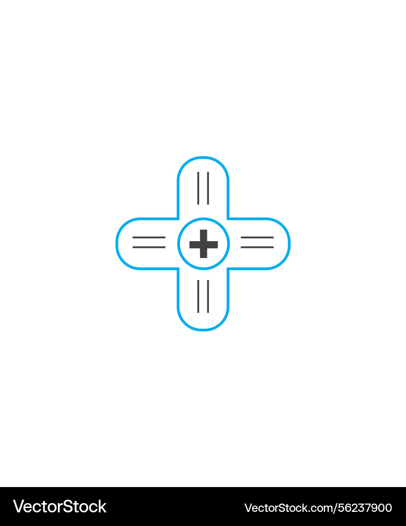 Blue plus logo design medical Royalty Free Vector Image