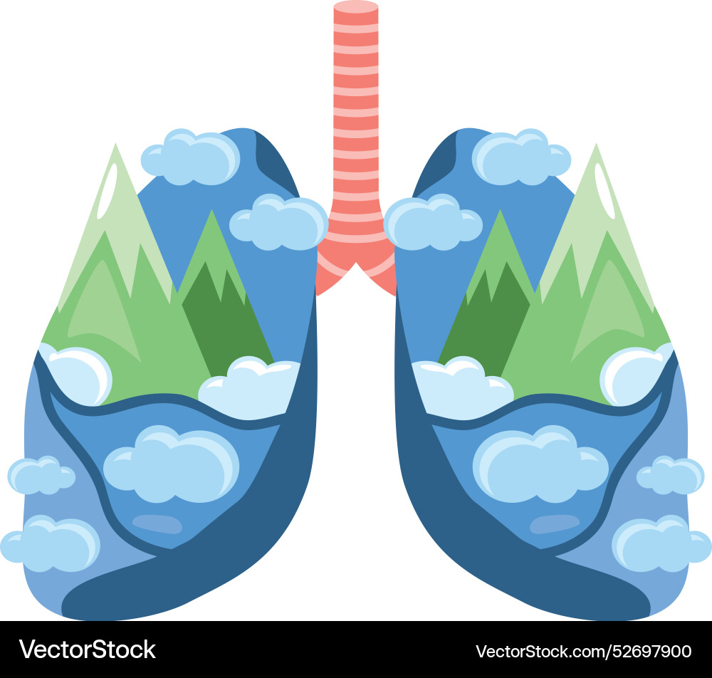Clean air ecology mountain Royalty Free Vector Image