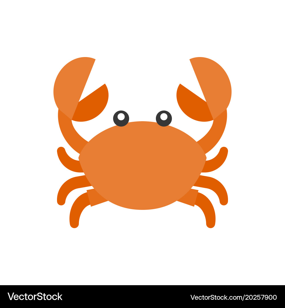 Cute crab cartoon icon flat design Royalty Free Vector Image