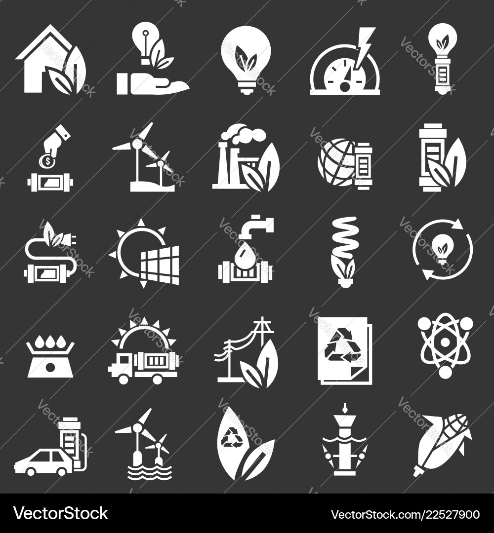Energy Saving Icon Collection Royalty Free Vector Image