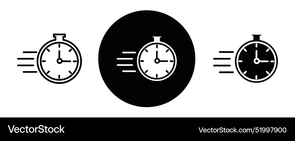Fast time outline icon collection or set Vector Image