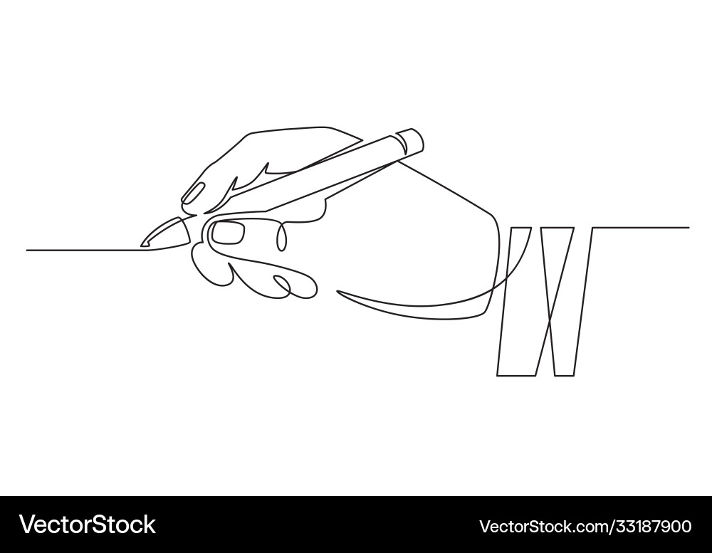 Hand Writing Signature Line Art Royalty Free Vector Image