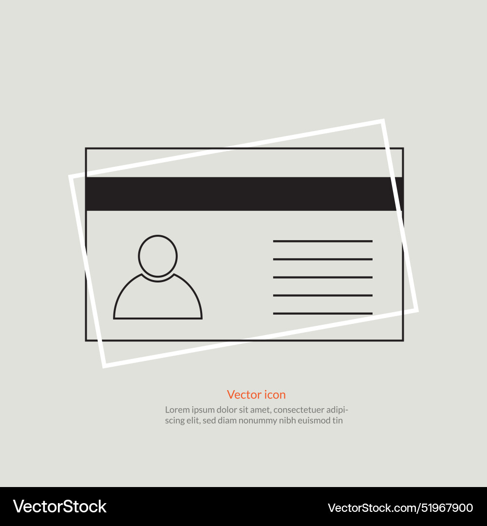 Id card icon in flat style identity tag Royalty Free Vector