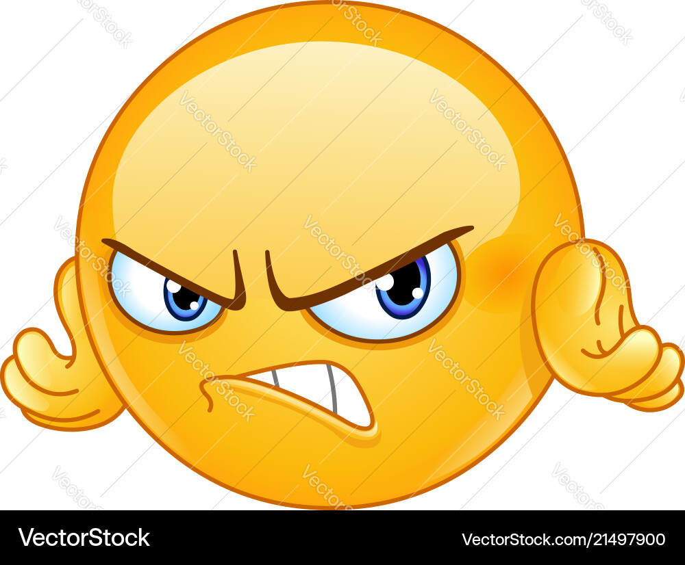 Mad emoticon Royalty Free Vector Image - VectorStock