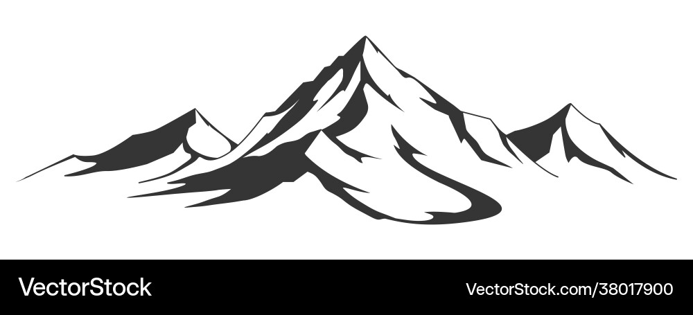 Mountain shape isolated on white background Vector Image